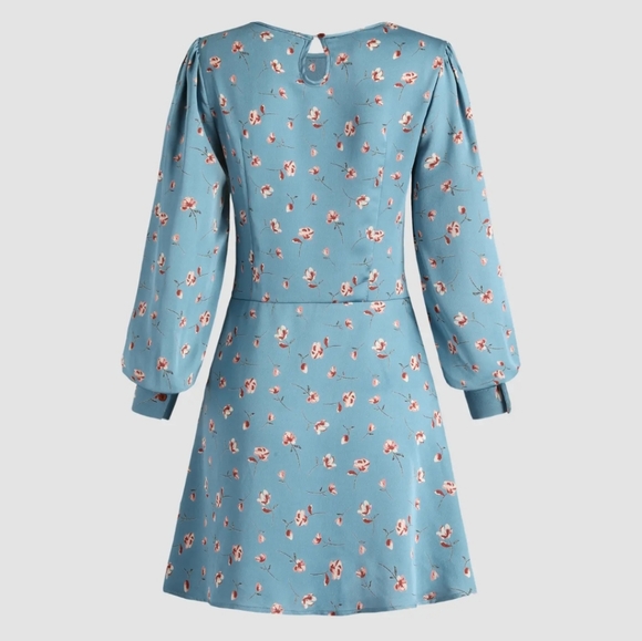 Cider | Dresses | New W Tags Cider Turquoise Blue Satiny Flowers Mini ...